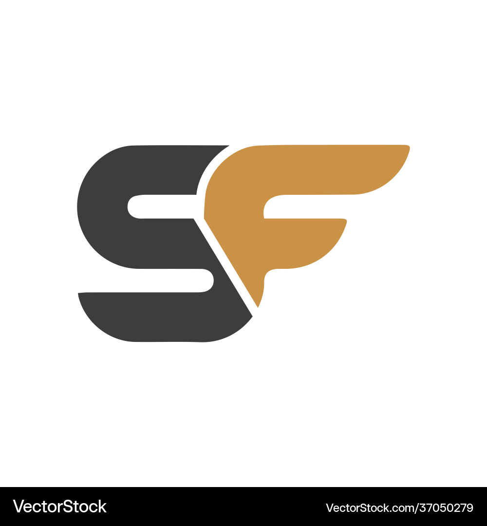 Initial letter sf logo or fs design Royalty Free Vector