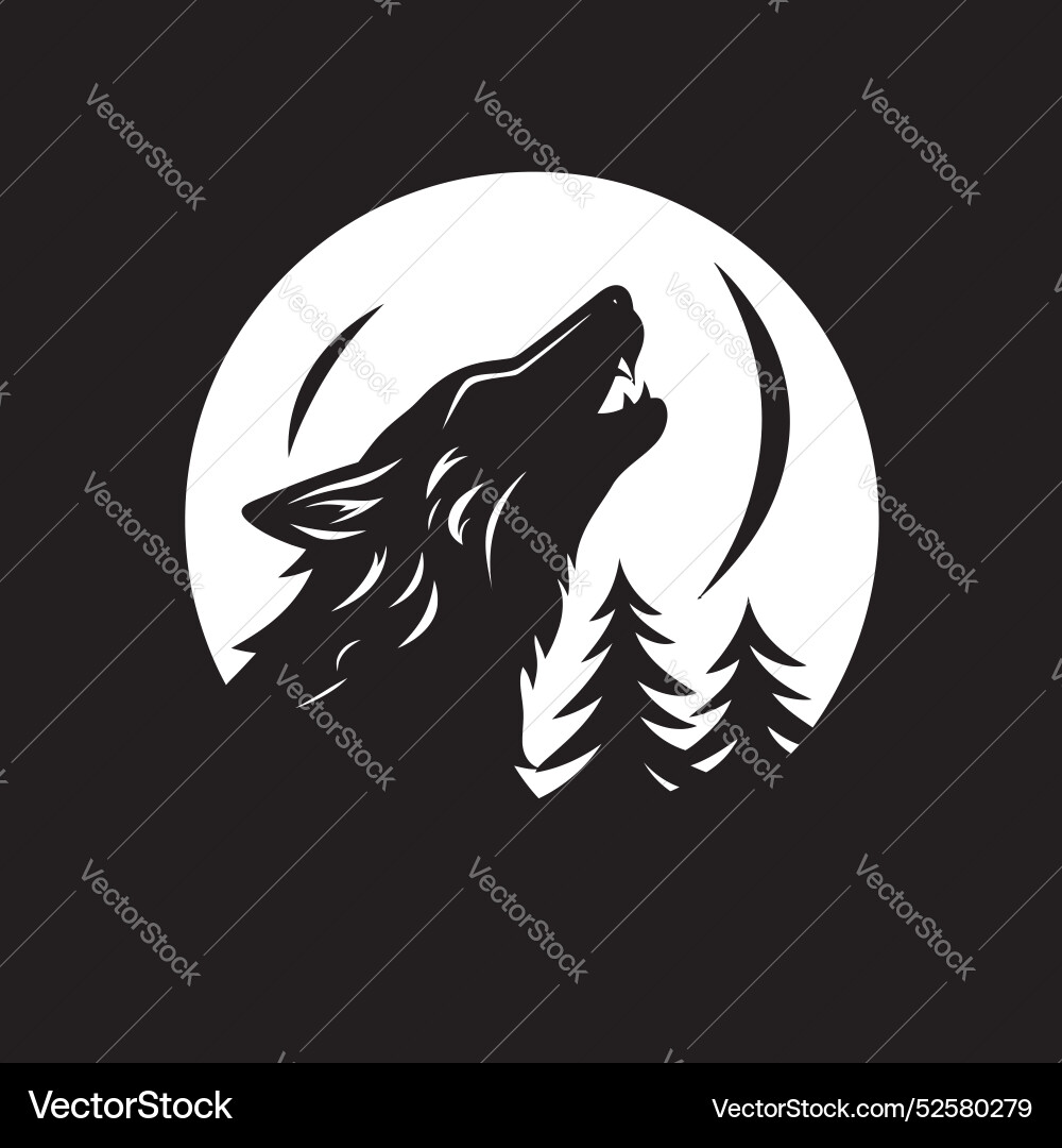 Lunalull hand drawn symbol for moonlit howler Vector Image