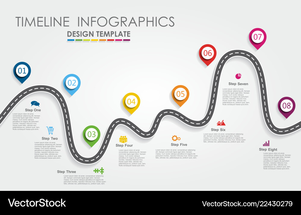 Navigation roadmap infographic timeline concept Vector Image