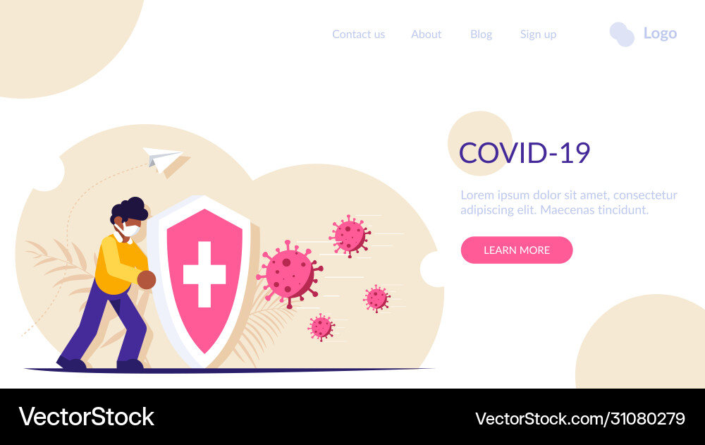 People with a shield is protected from virus Vector Image