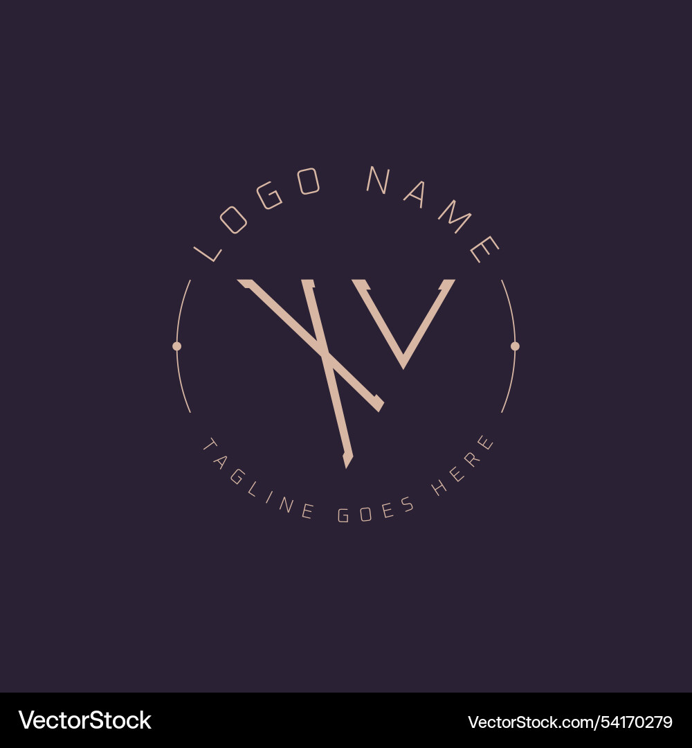 Professional xv logo modern minimal letter Vector Image
