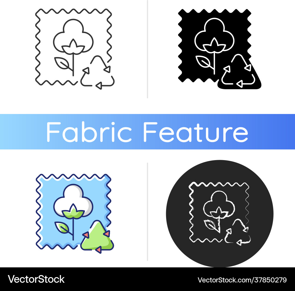 Recycled cotton fabric icon Royalty Free Vector Image