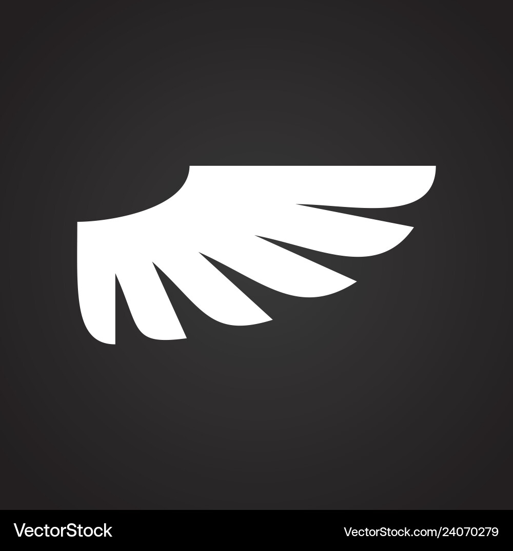 Wing icon on black background for graphic and web Vector Image