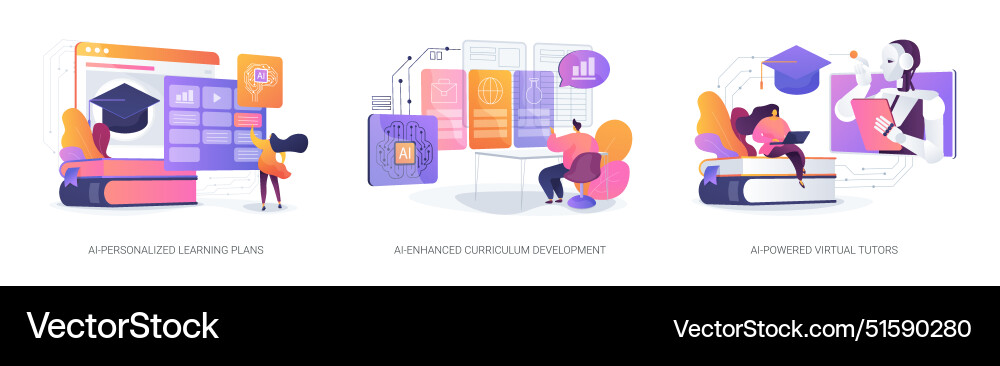 Ai in education abstract concept Royalty Free Vector Image