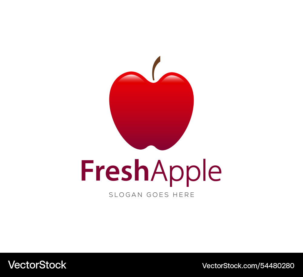 Apple logo design or fruit template Royalty Free Vector