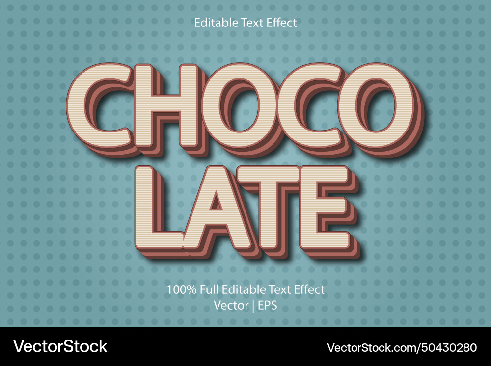 Chocolate editable text effect cartoon style Vector Image