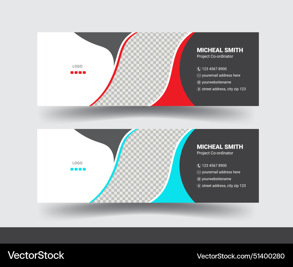 Clean and creative email signature design Vector Image