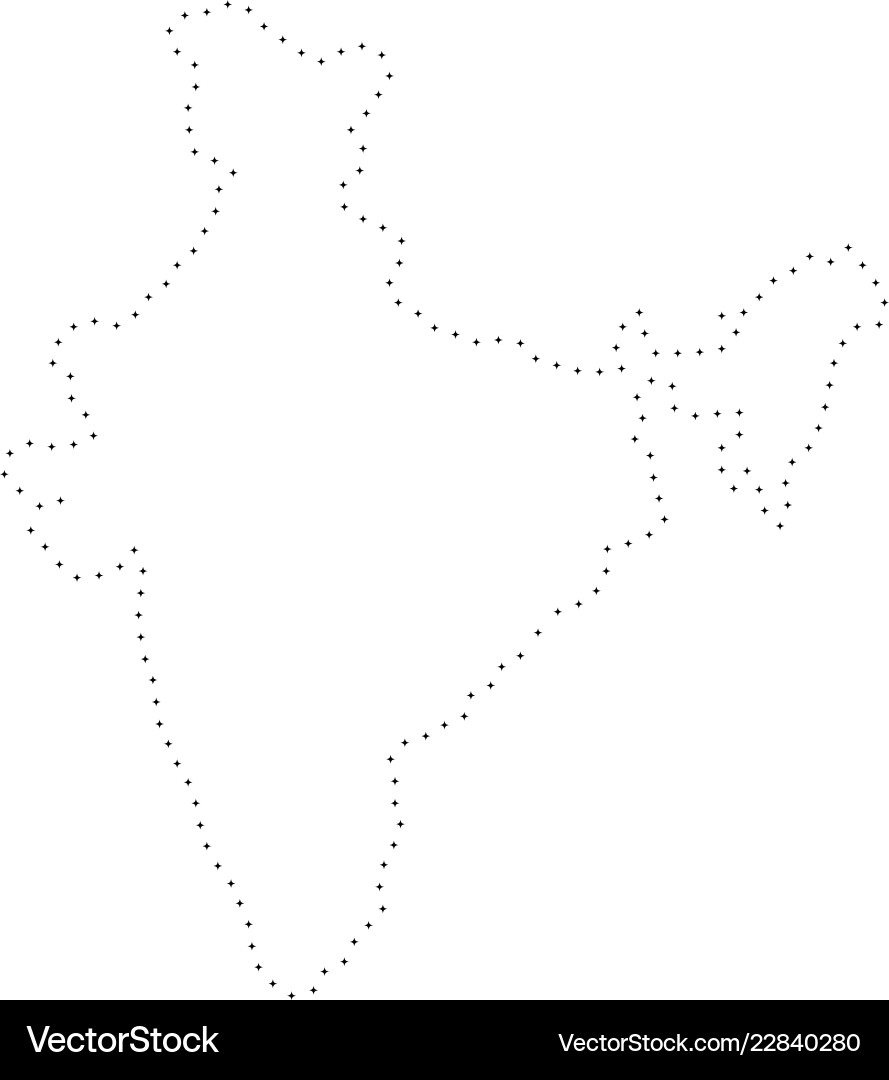 Dot stroke india map Royalty Free Vector Image