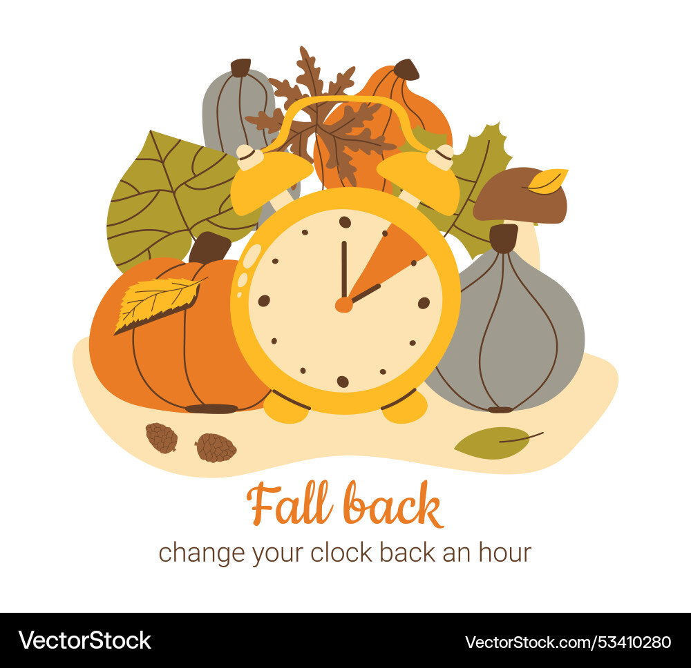 Fall back concept daylight saving time ends Vector Image
