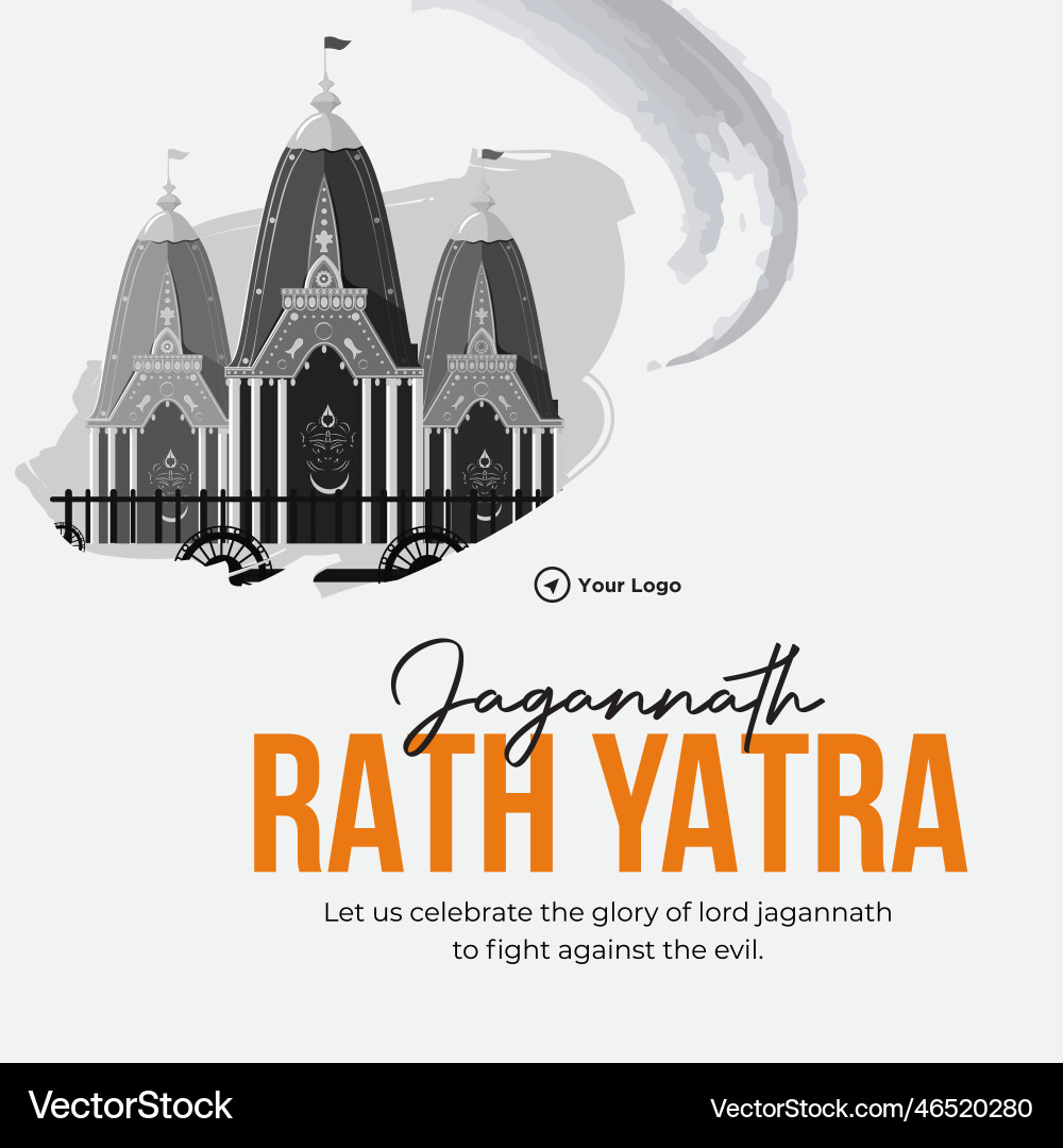 Happy jagannath rath yatra banner design Vector Image
