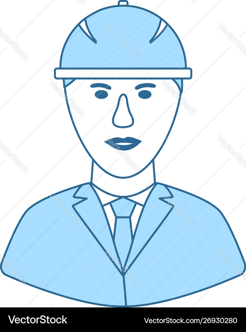 Icon of construction worker head in helmet Vector Image
