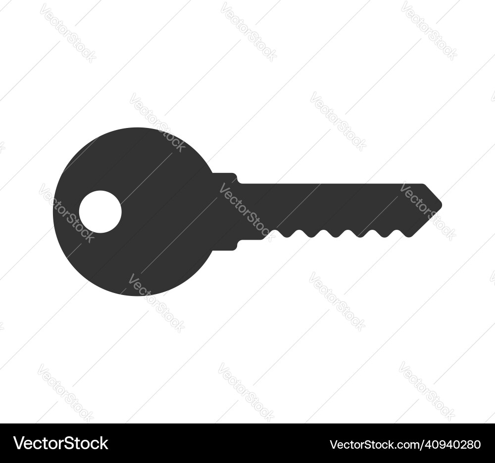 Key silhouette of security symbol lock safe icon Vector Image