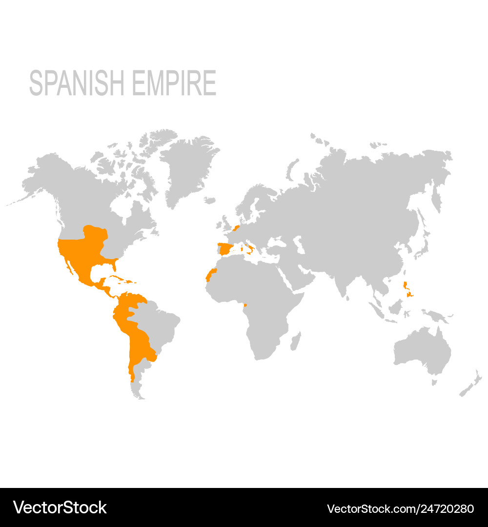 Map of the spanish empire Royalty Free Vector Image