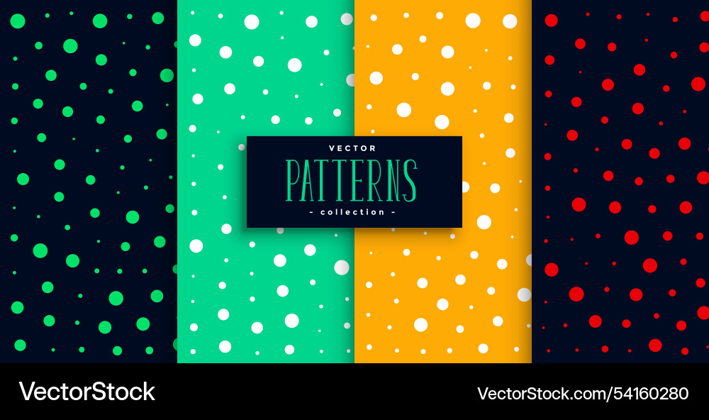 Polka style colorful circles pattern set design Vector Image