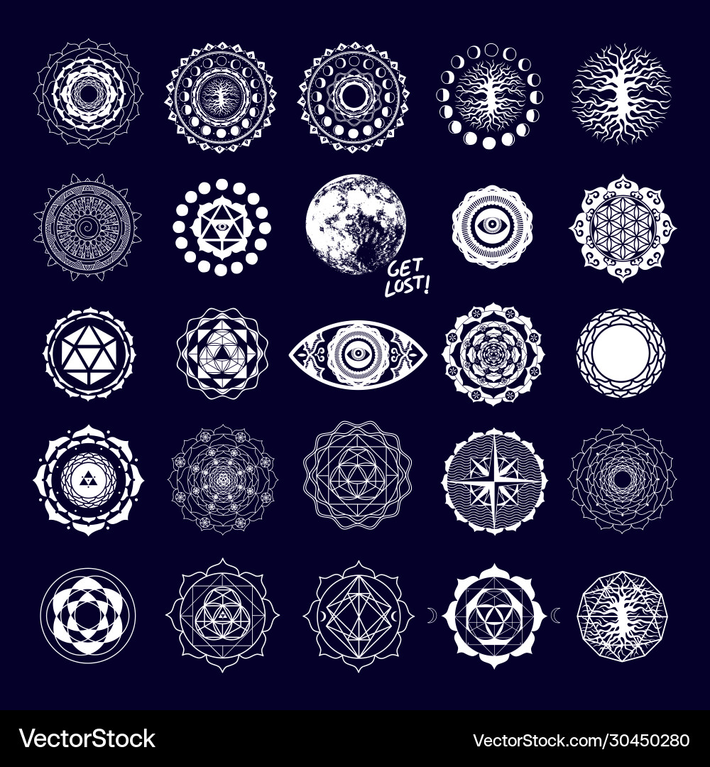 Sacred geometry designs Royalty Free Vector Image