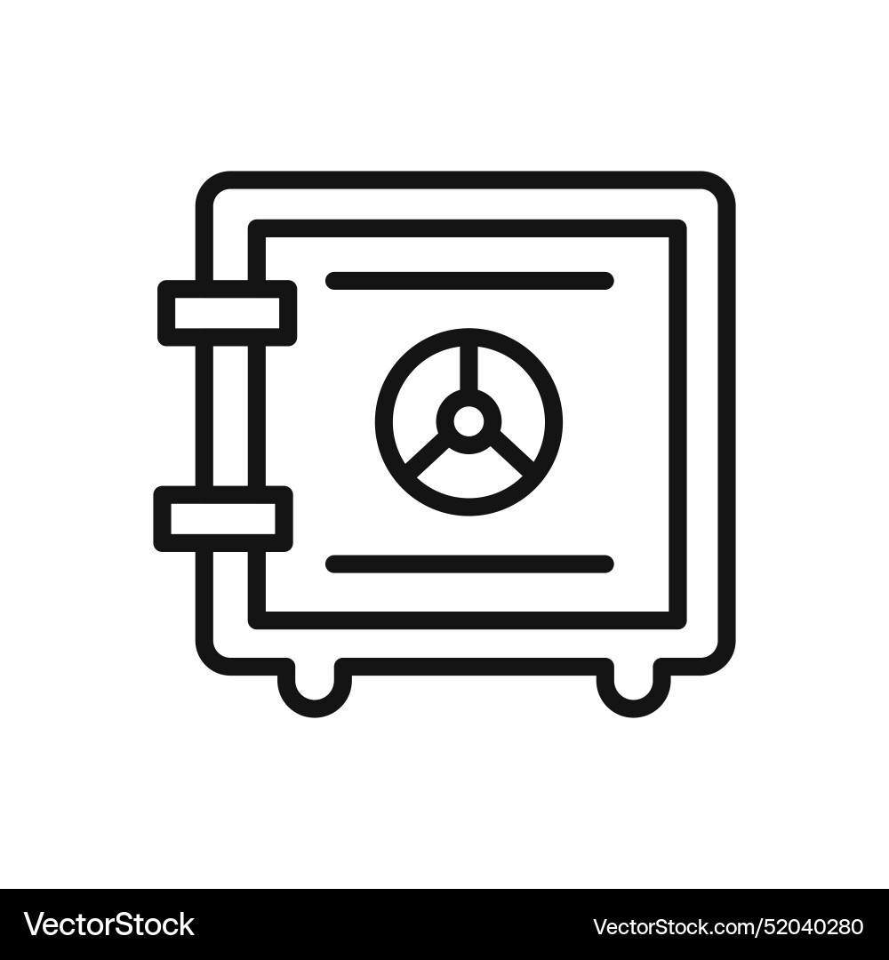 Safe box icon black and white sign Royalty Free Vector Image