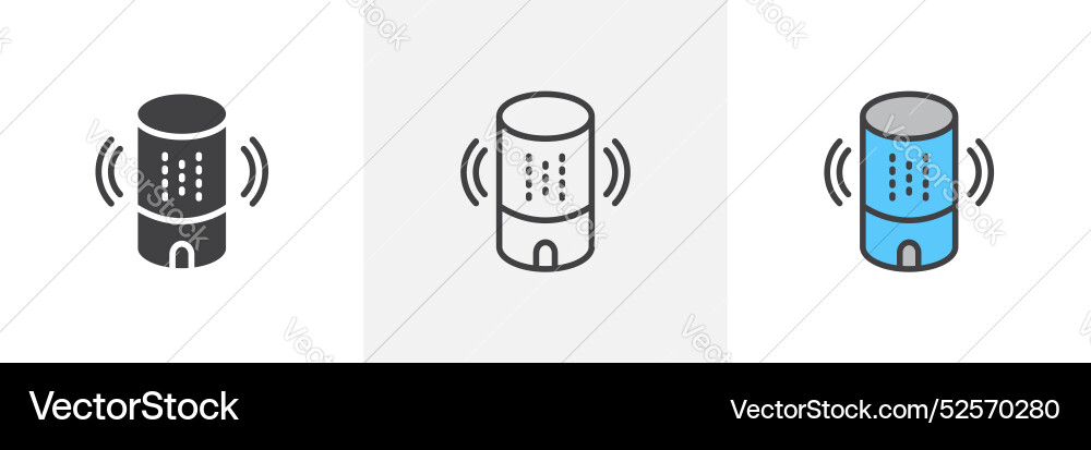 Smart speaker icon set on white background Vector Image
