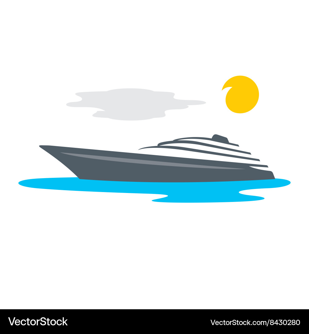Yacht cartoon Royalty Free Vector Image VectorStock
