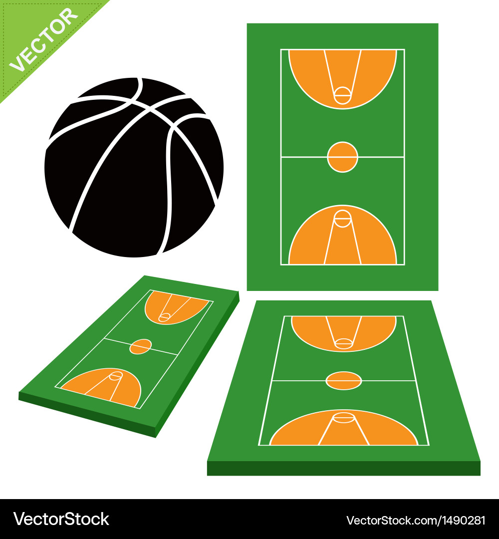 Basketball court Royalty Free Vector Image - VectorStock