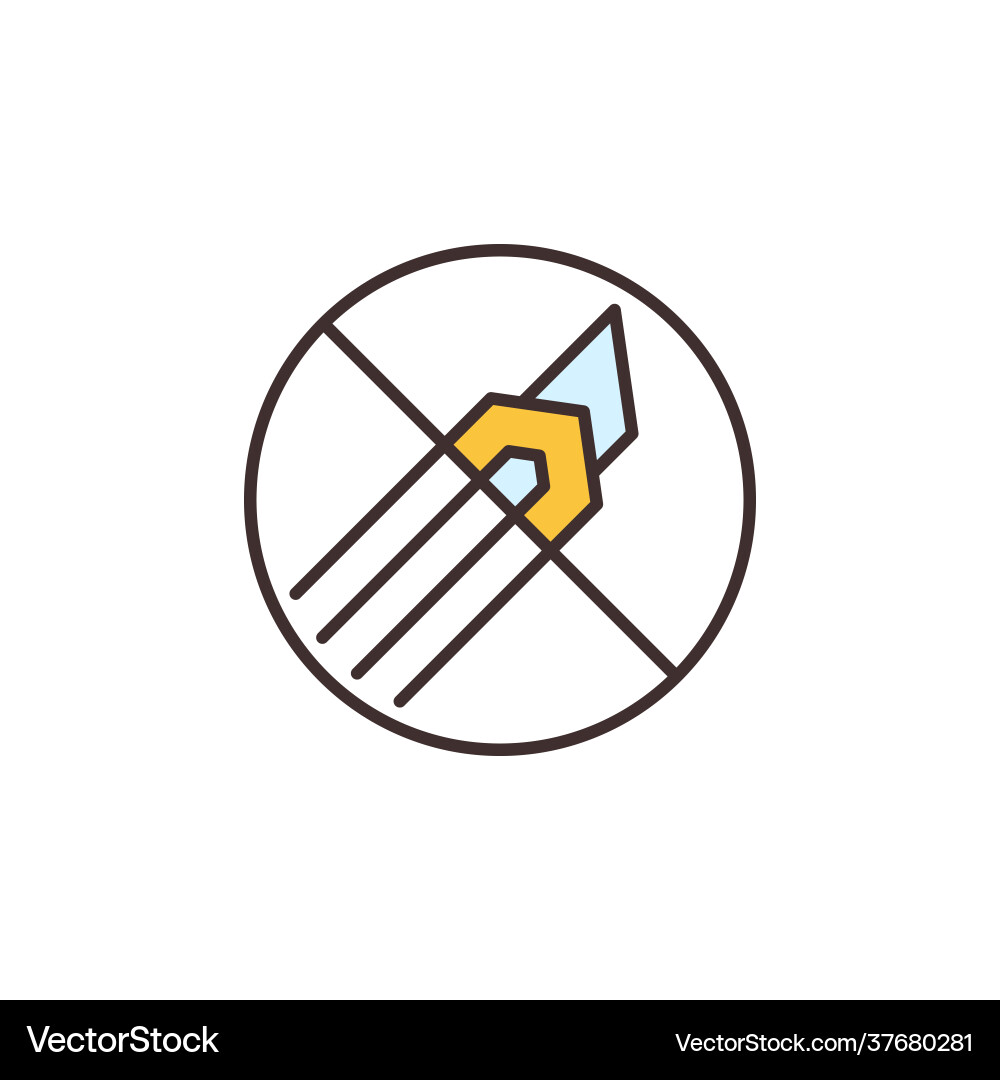 Do not use cutter tool colored icon - forbidden Vector Image