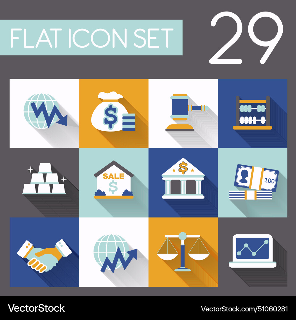 Economic activities and financial icon set Vector Image