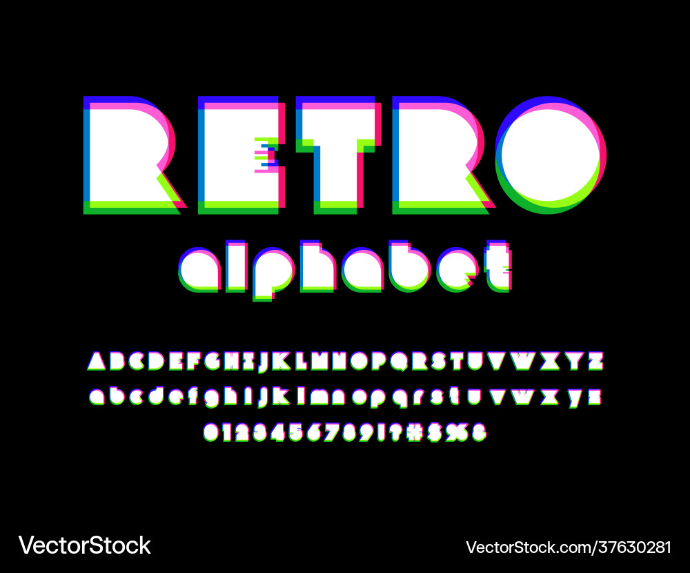 Glitch font Royalty Free Vector Image - VectorStock