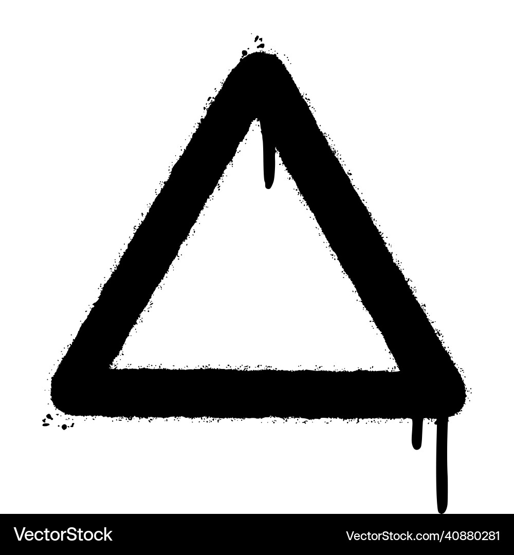 Graffiti spray triangle frame with over Royalty Free Vector