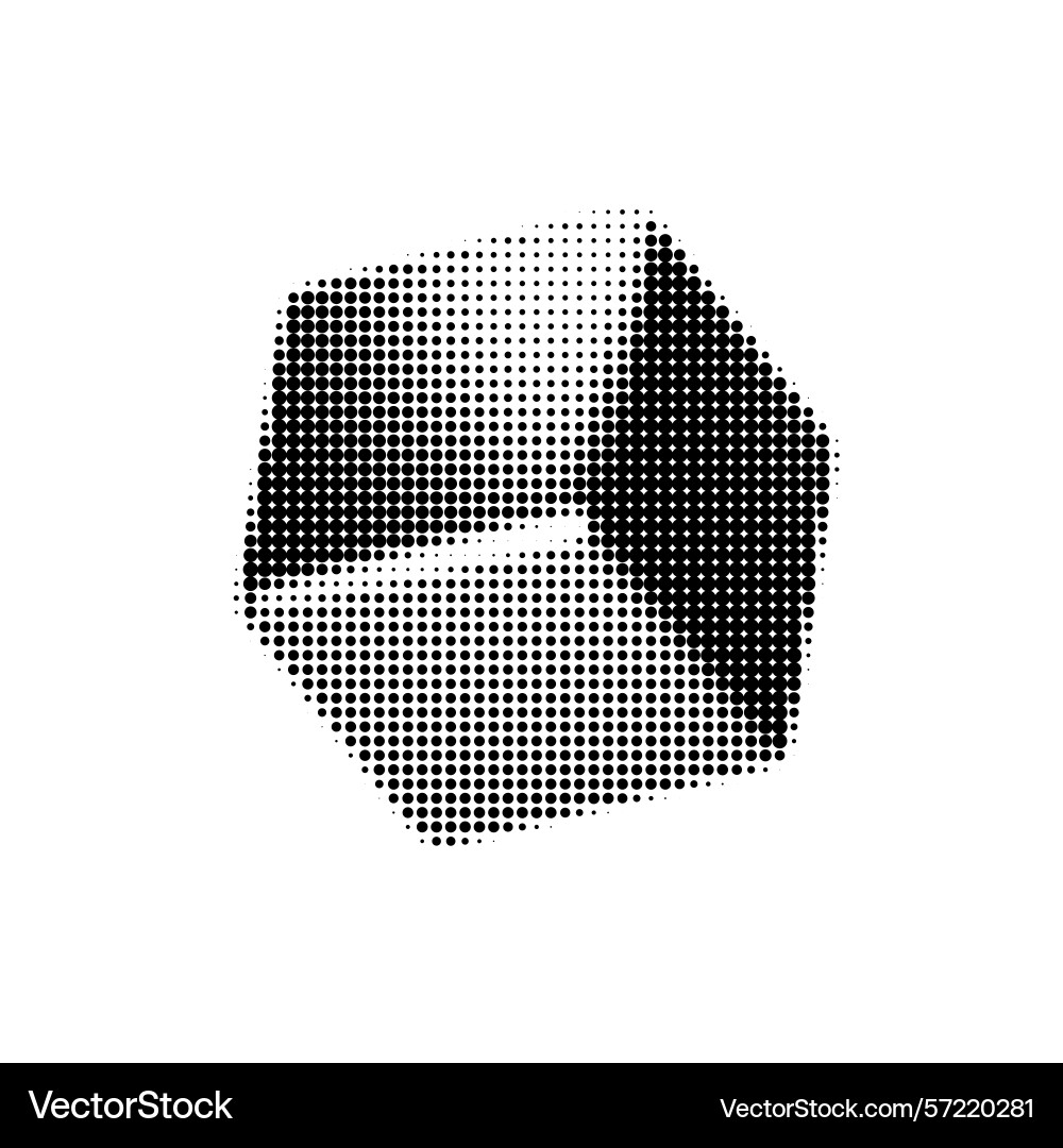 Halftone cube with optical Royalty Free Vector Image
