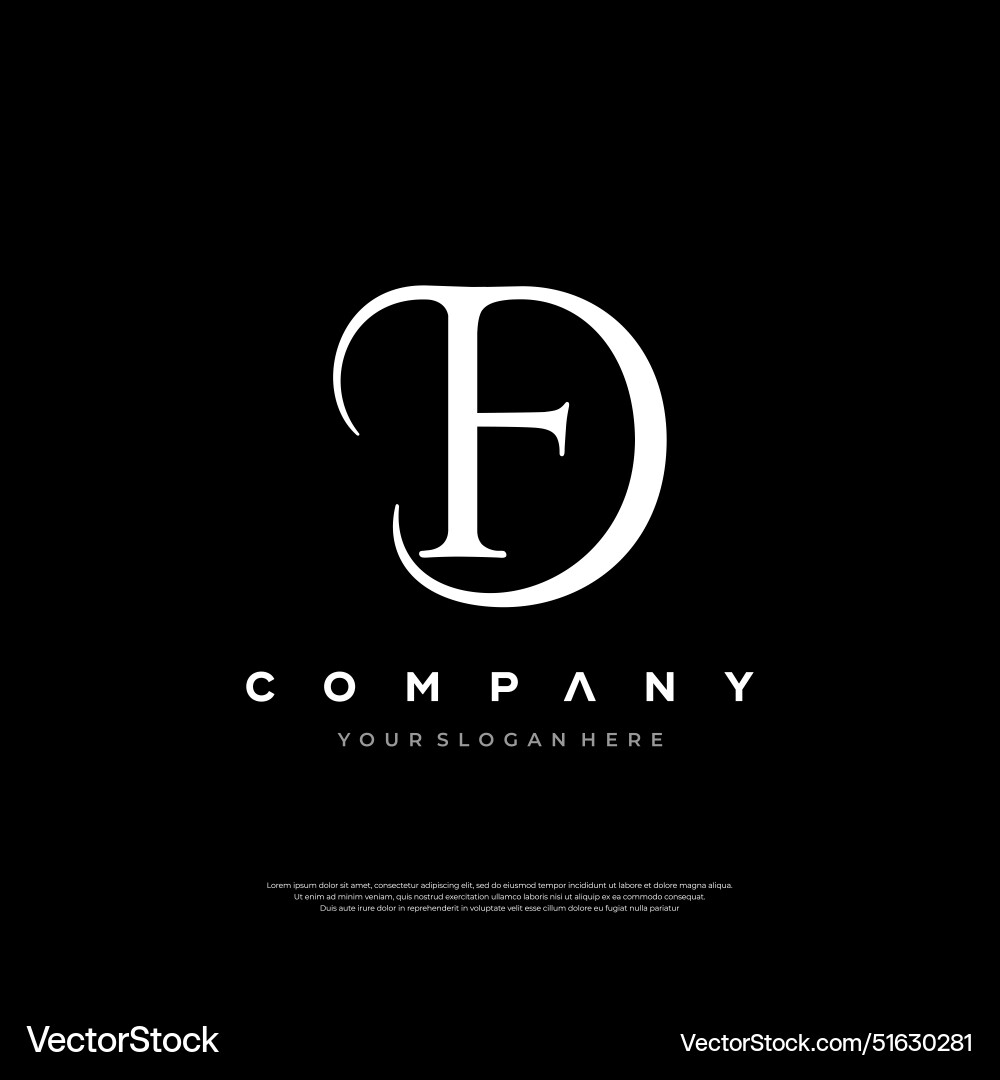 Letter fd logo business design Royalty Free Vector Image
