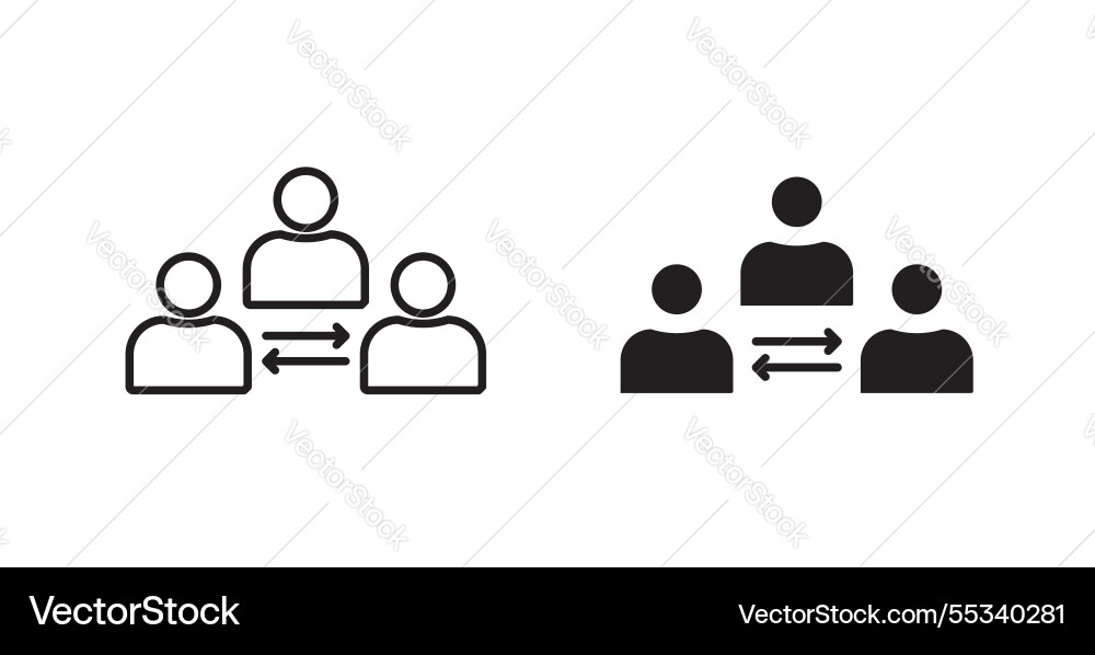 Mediator filled and outlined icons on white Vector Image