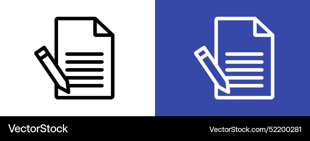 Note icon logo sign set outline Royalty Free Vector Image