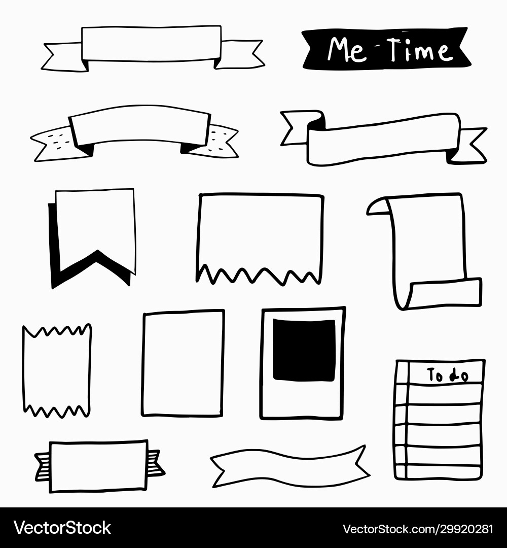 Paper note hand drawn elements Royalty Free Vector Image