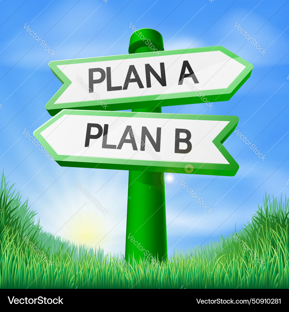 Plan a or plan b sign concept Royalty Free Vector Image