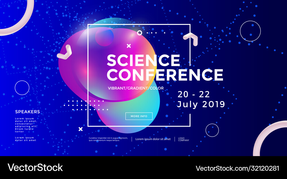 Science Conference Poster Template Royalty Free Vector Image