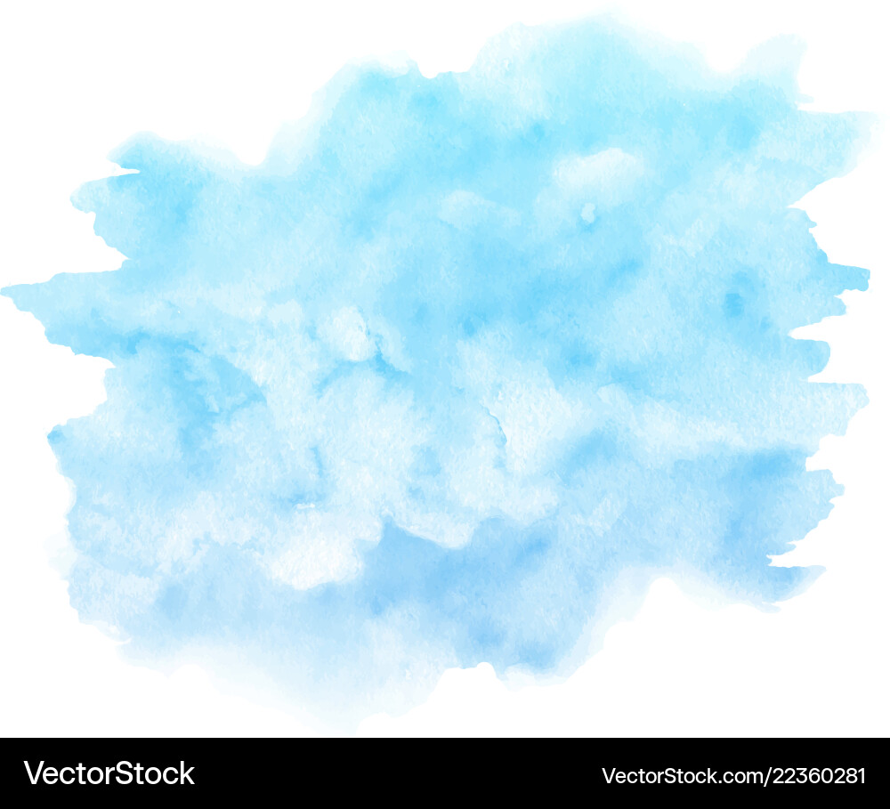Watercolor blue paint texture isolated on white Vector Image