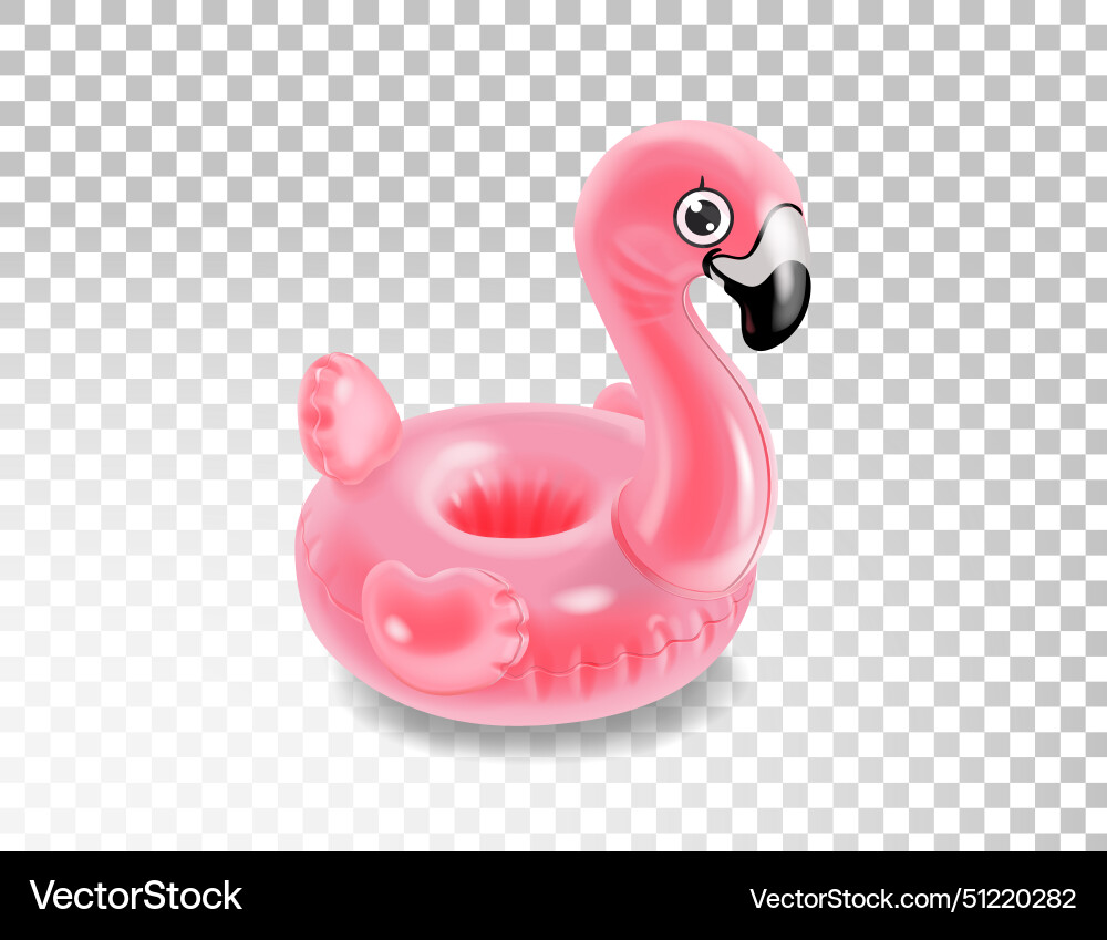 3d pink flamingo inflatable swimming pool ring Vector Image