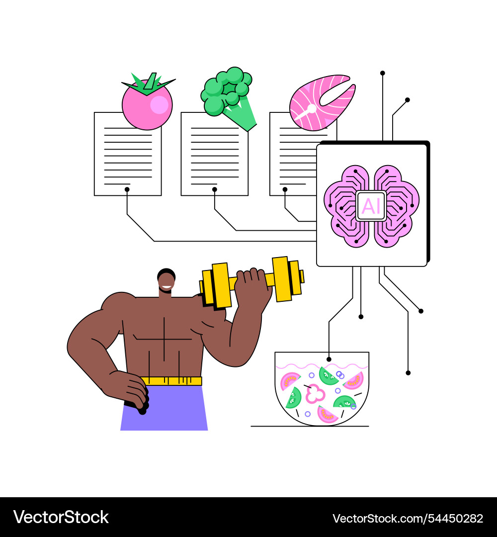 Ai-optimized athlete nutrition abstract concept Vector Image