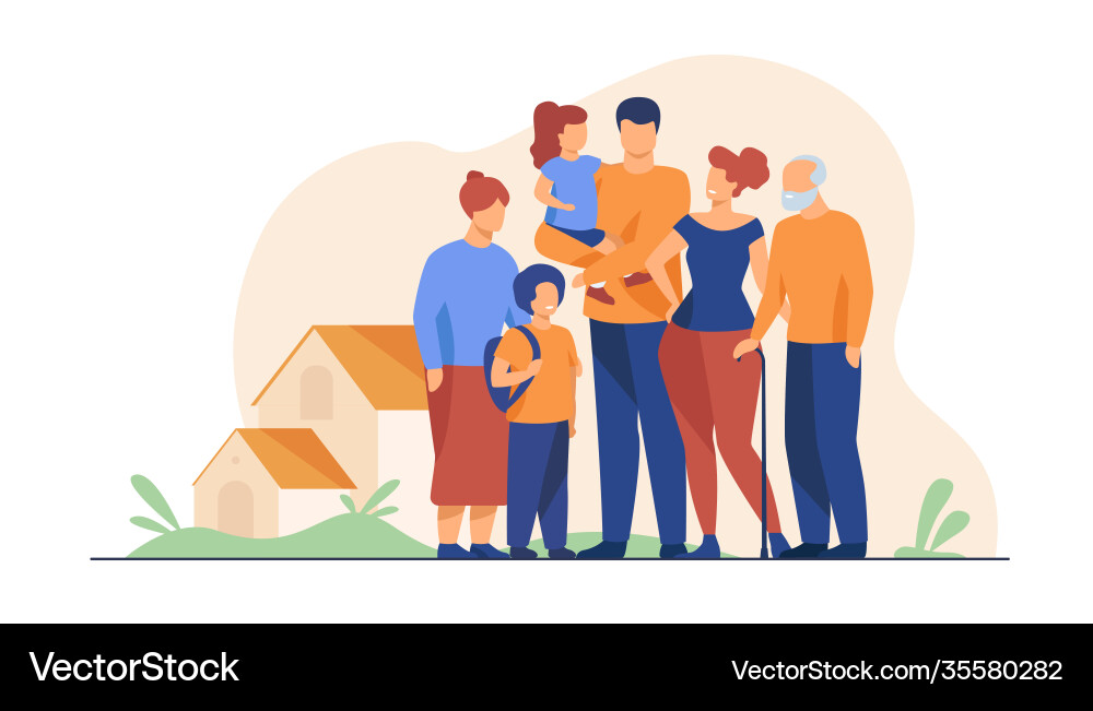 Big family meeting Royalty Free Vector Image - VectorStock