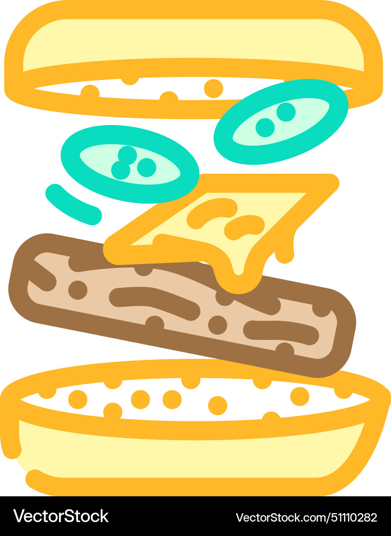 Burger fast food color icon Royalty Free Vector Image