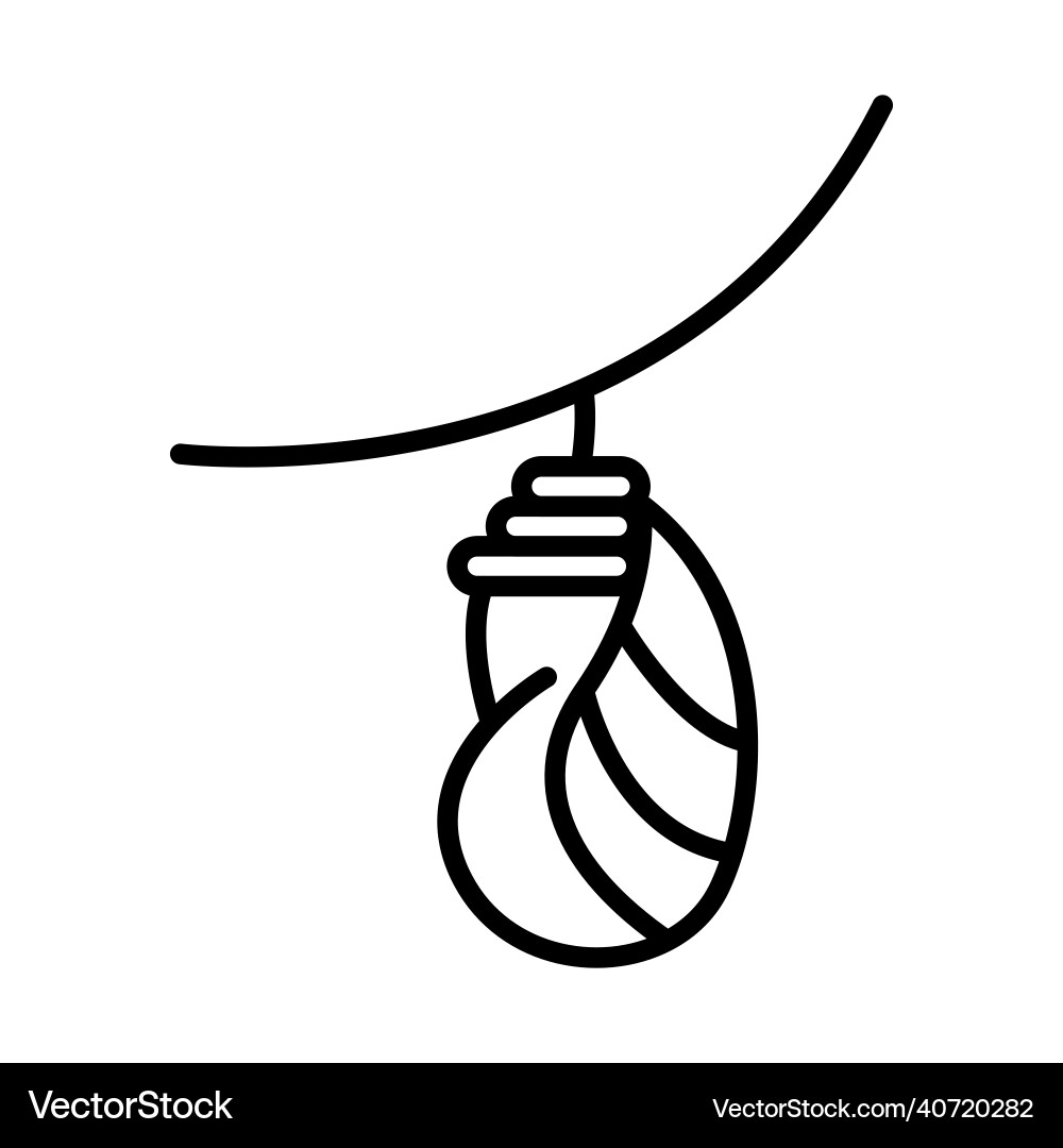 Cocoon outline icon animal Royalty Free Vector Image