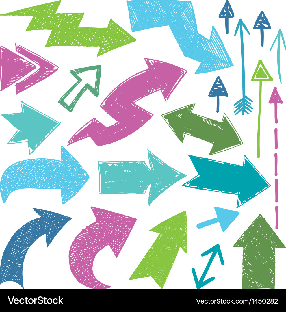 Colored arrows Royalty Free Vector Image - VectorStock
