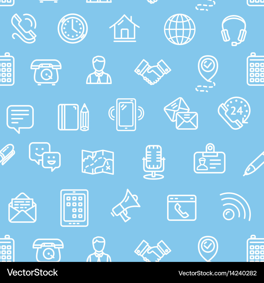 Contact us pattern background Royalty Free Vector Image