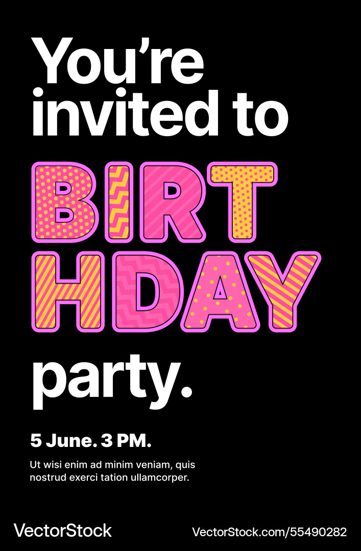 Design layout template for birthday events Vector Image