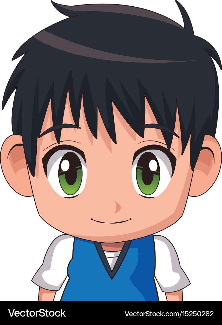 Face cute anime tennager facial expression Vector Image