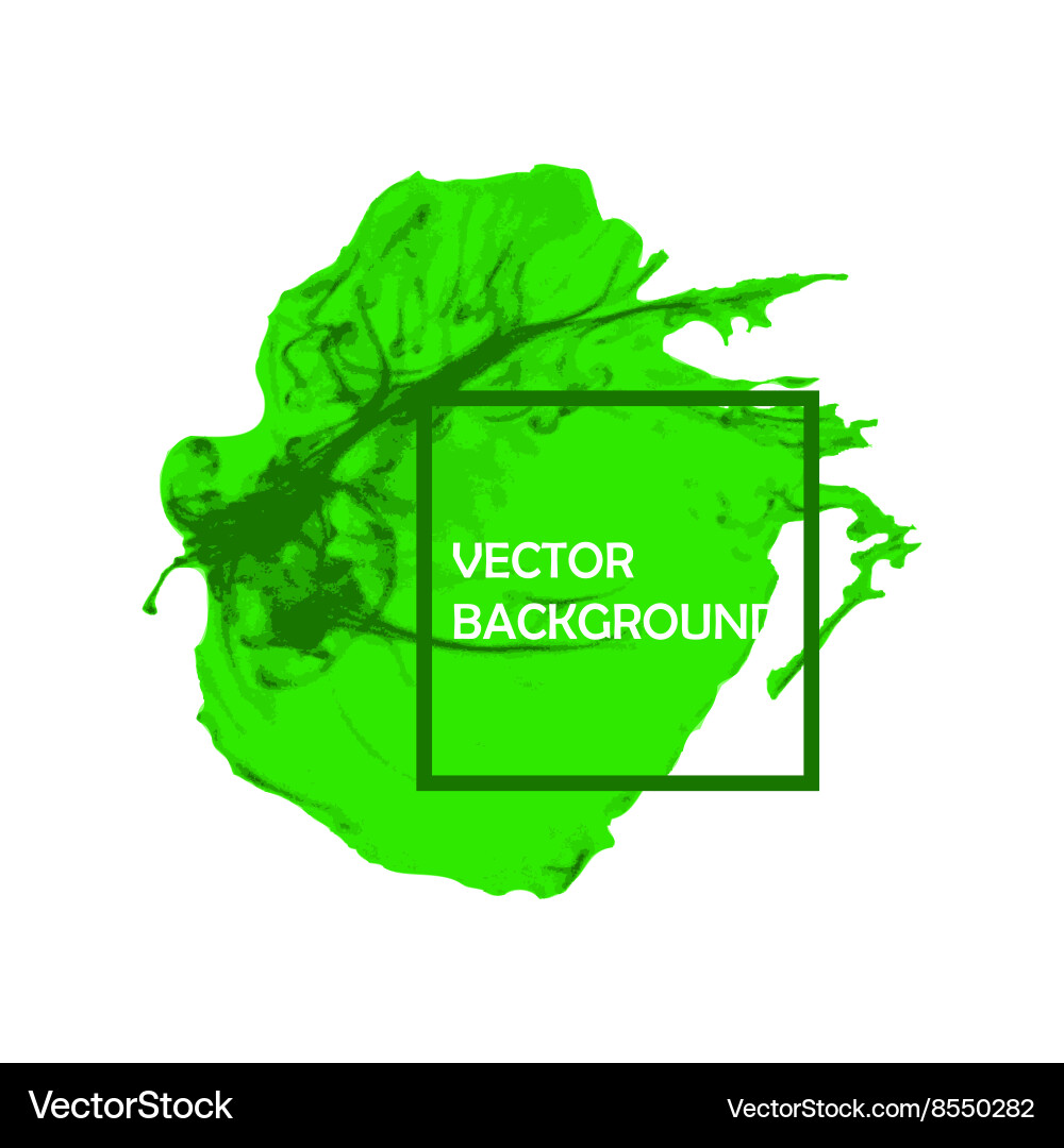 Green ink brush paint stroke with rough edges Vector Image