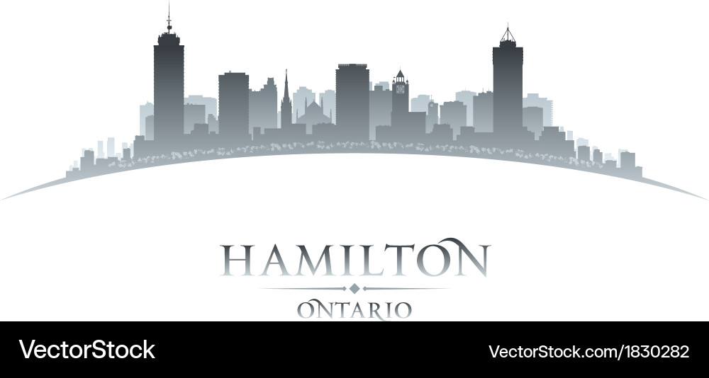 Hamilton ontario canada city skyline silhouette Vector Image