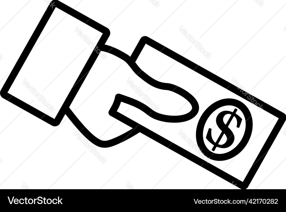Hand holding money icon Royalty Free Vector Image