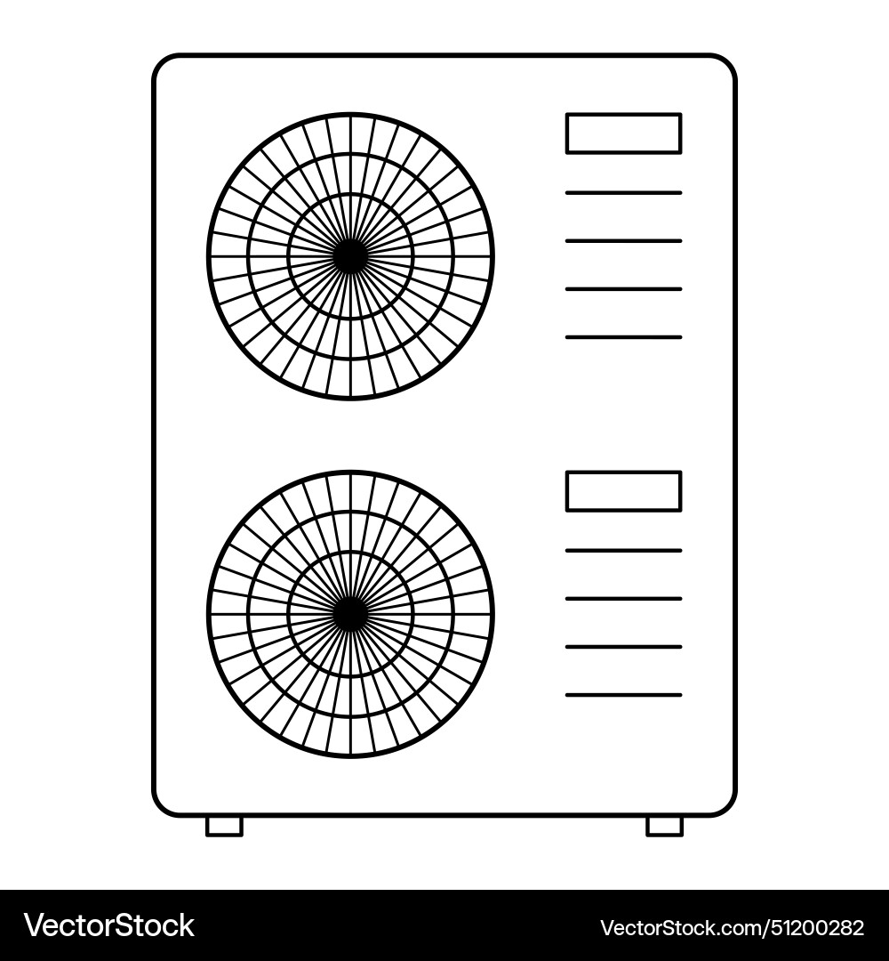 Heat pump air source icon cooling electric system Vector Image