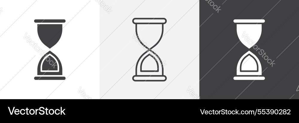 Hourglass end icons graphics pack Royalty Free Vector Image