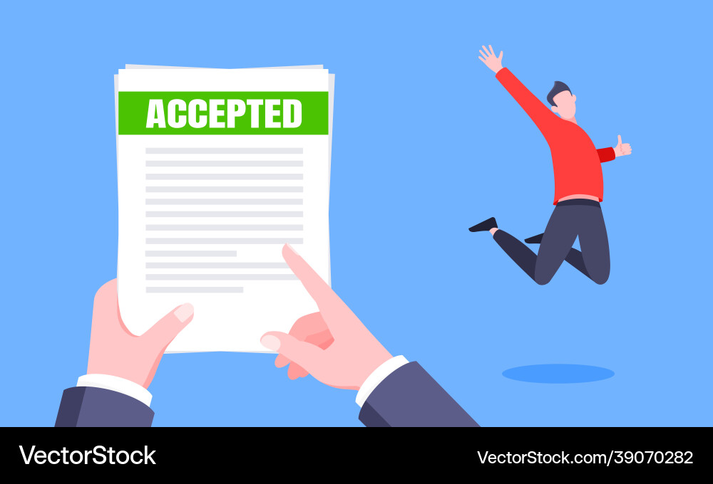 Job or university acceptance letter with envelope Vector Image